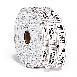 Methdic 2" x 2" 2000 Raffle Tickets Double Roll for Events, Entry, Class Reward, Fundraiser & Prizes Tickets