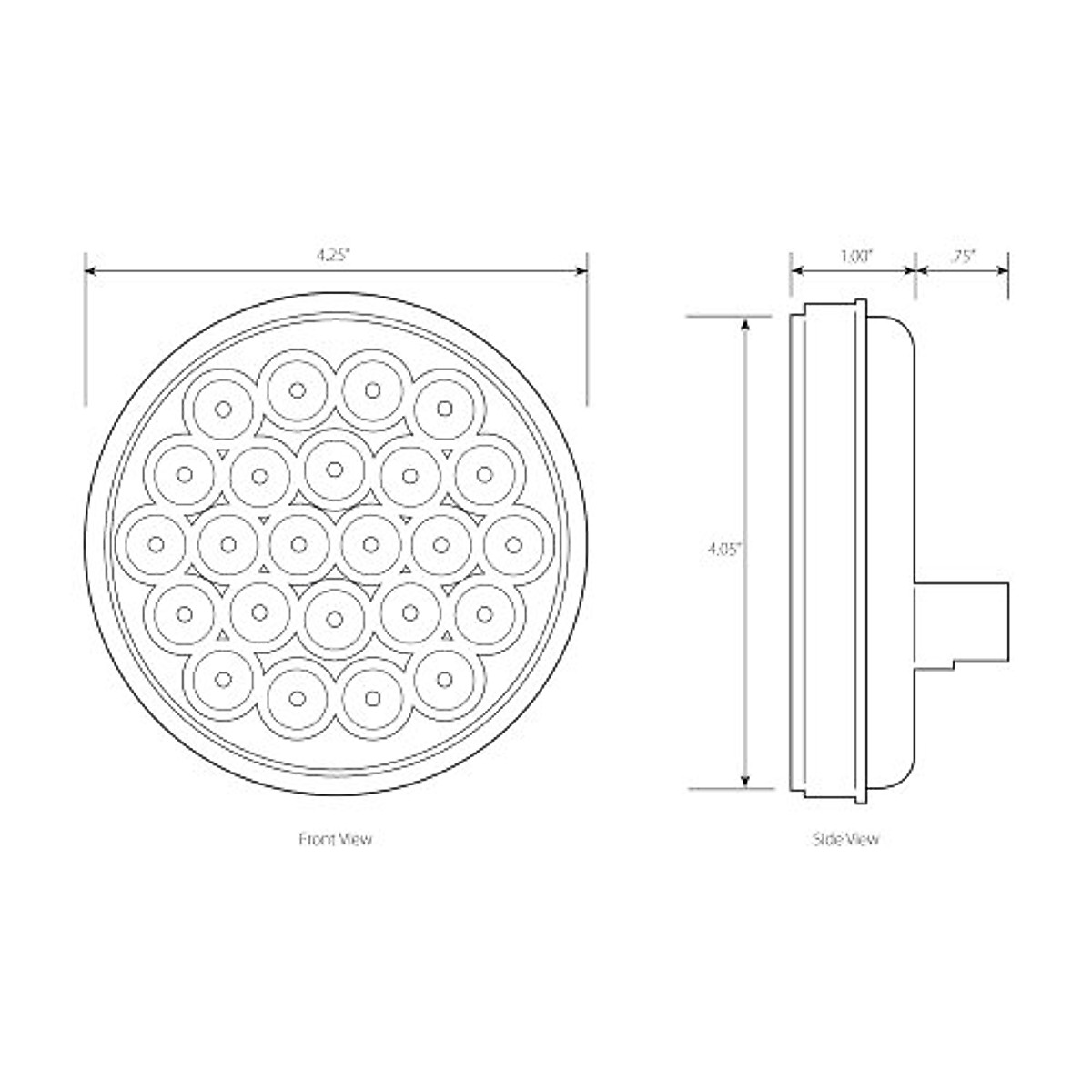 Grand General 78273BP Red 4" Round Pearl 24-LED Stop/Turn/Tail Sealed Light