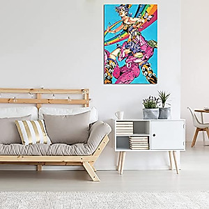 KGARB Jjba Poster JoJos Bizarre Adventure Poster Jolyne Cujoh Canvas Wall Art Print Picture for Office Room Decor Gift 16" x 24" Unframed