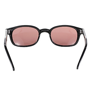 Pacific Coast Original KD's Biker Sunglasses (Black Frame/Rose Colored Lens)