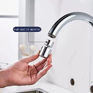 2 Pcs Faucet Aerator, Swivel Kitchen Sink Faucet Aerator, 50° Angle Twist, Dual-function 2-Flow Sprayer Faucet Head, Sink Attachement, Faucet Replacement Part 55/64'' Female Thread, Chrome