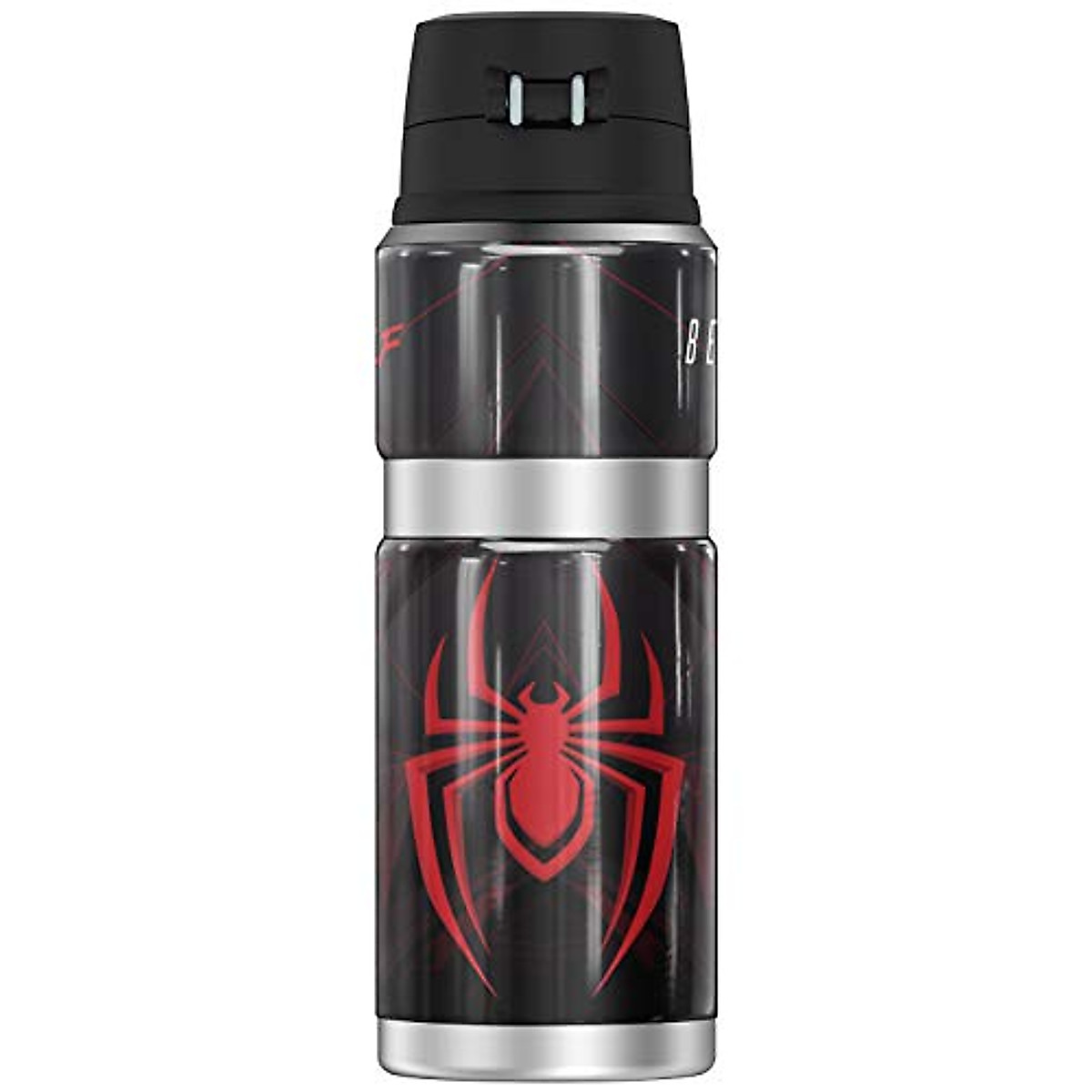 MARVEL - Spider-Man Miles Morales Geometric Logo THERMOS STAINLESS KING Stainless Steel Drink Bottle, Vacuum insulated & Double Wall, 24oz