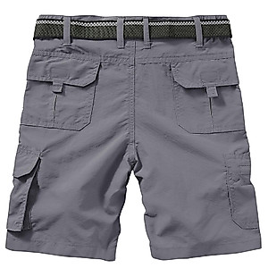 Asfixiado Kids' Boys' Cargo Shorts Outdoor Quick Dry Elastic Waist Fishing Camping Casual Fishing Cargo Shorts #9048 Grey-XS