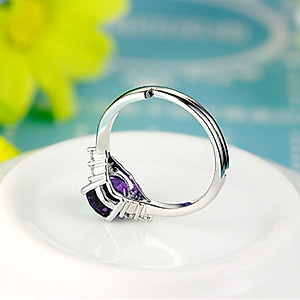 Women Boho Retro Statement Rings Open Adjustable Retro Women's Fashion Opening Ring Diamond Ring Simulation Jewelry Rings -Girl Y-2K Wedding Band Fingerings (Purple, One Size)