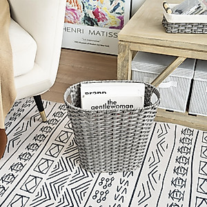 GRANNY SAYS Wicker Trash Can, Bathroom Trash Can, Wicker Waste Basket for Bathroom, Office Trash Can, Trash Bin for Bedroom, Wastebasket with Handles, 19 Liters/5 Gallons