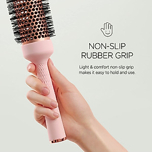 F3 Systems Magic Curling Thermal Brush(1.7 Inch), Cut Drying Time,Self-Standing Round Quick Styling Brush, Great Blowout, Ceramic Coated/Ionic Thermal Barrel,Blowout Volume, Wave Styler