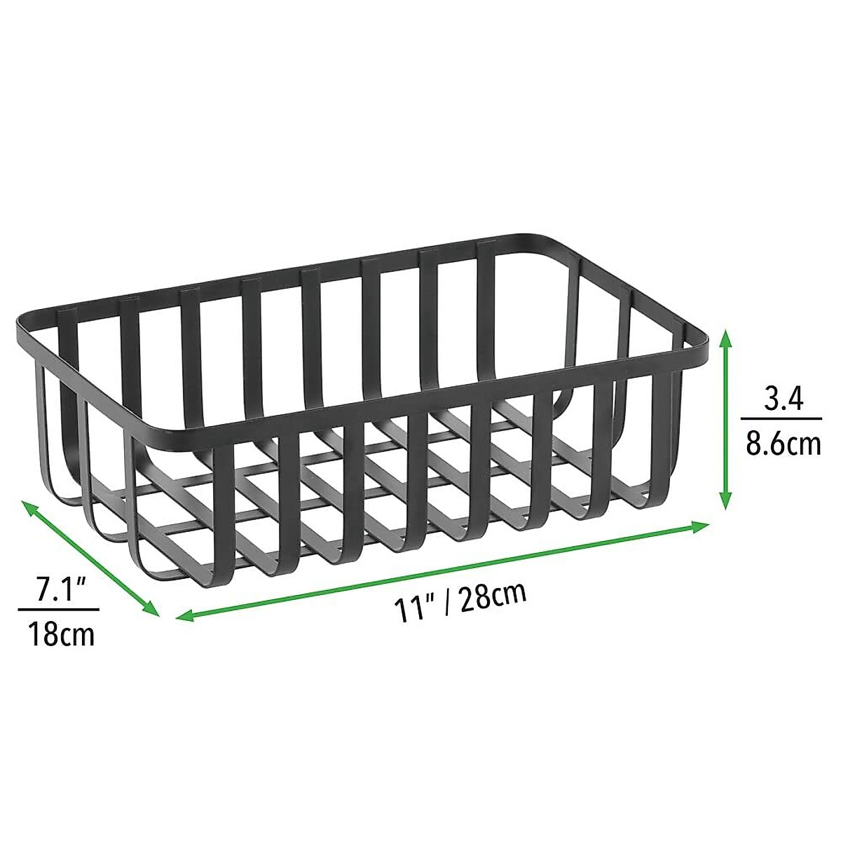 mDesign Farmhouse Metal Wire Storage Organizer, Holder Bin Basket Shelving Organization for Closet, Entryway, Bedroom, Bathroom, Home Office - Black