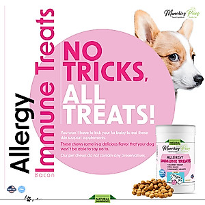 Munchies Paws Dog Treats Omega 3 Made in USA Immune Supplement 300 Count (Bacon)