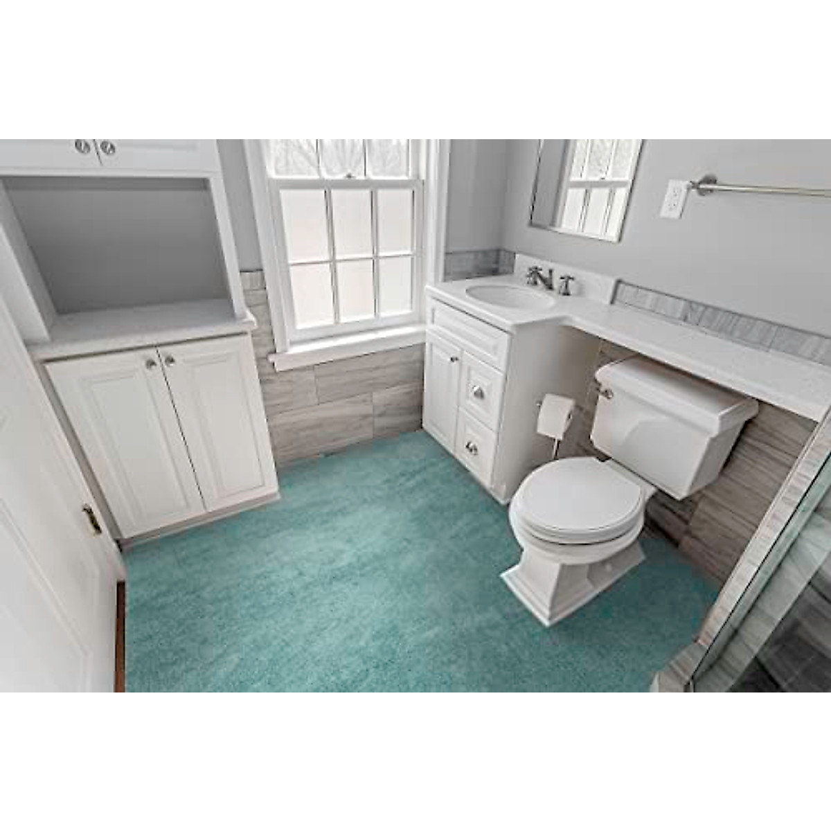 Garland Rug Room Size Washable Bathroom Carpet, 5-Feet by 6-Feet, Sea Foam