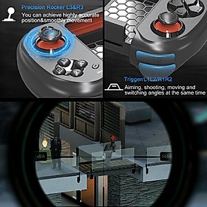 Joso Phone Controller for Android, iPhone, Direct Play, 15 Hours of Playtime, Support with Case, Game Controller Joystick for Galaxy S23 S22 S21 Ultra, iPhone 14 13 12 Pro Max, COD, Genshin Impact