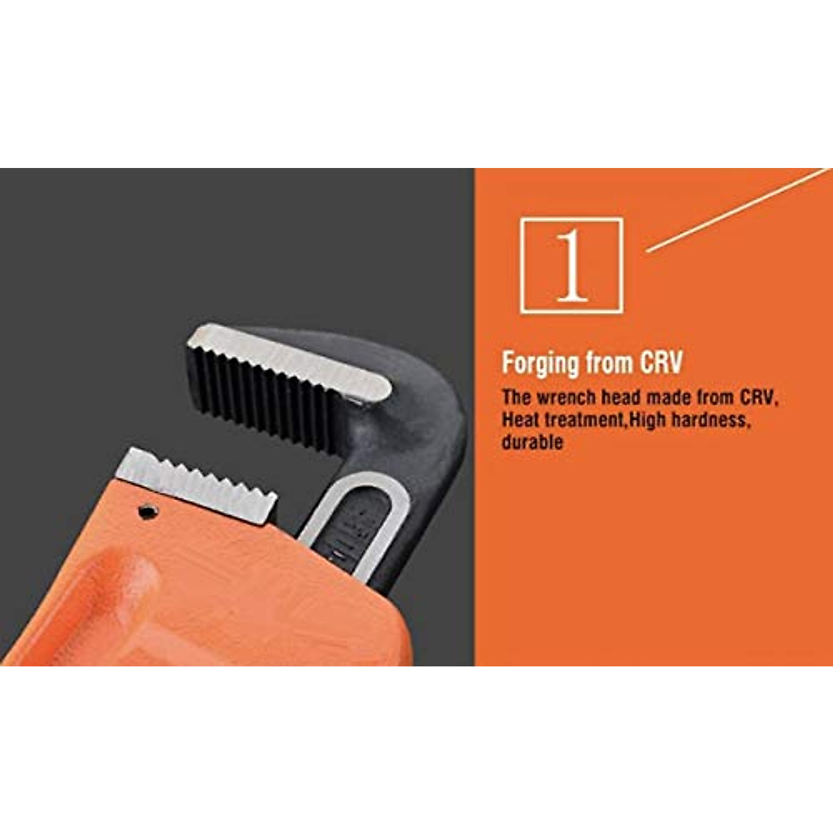 Edward Tools Pipe Wrench - Heavy Duty Heat Treated Steel Plumbing Wrench Tool - Forged Hook Jaw for Superior Grip - Quick Adjustment Nut (12")