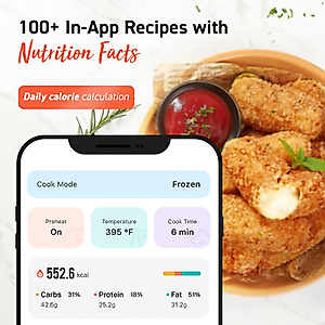 COSORI Air Fryer 9-in-1, Compact but Large 6 Qt, 5 Fast Fan Speeds with 450F for Ultra Crsipy, 95% Less Oil, 100+ In-App Recipes, Roast, Bake, Dehydrate, Reheat, Broil, Proof, Light Gray