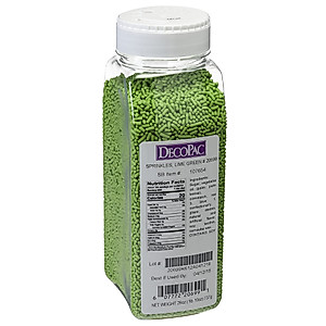 DecoPac Lime Green Sprinkles | Extra Large 26oz Pack | Cake Sprinkle Mix, Fancy Sprinkles For Cake Decorating, Handheld Container, Candy Sprinkles, Cake Sprinkles - Lime Green