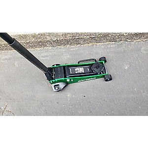 Professional Racing Low Profile Aluminum Floor Jack 1.5 Ton (3,000 lbs) Daytona, Green & Black