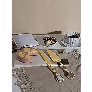 Best Home Fashion Agate Cake Serving Set - AGATE - 2.25” W x 10.0” L