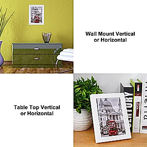 Charein 5x7 Picture Frame Set of 10, Made of solid wood for Tabletop and Wall Mounting Display, Classic Photo Frame for Home Office Wall Gallery Decor, Display for Wall Artwork, photographs, White