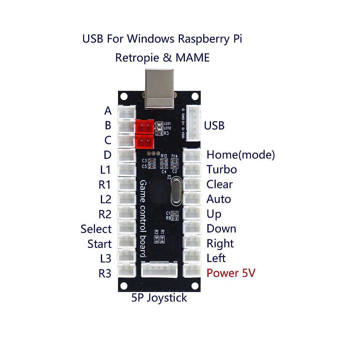 SJ@JX 2 Player Arcade Game DIY Kit Arcade Matt Frosted Black Button Twins USB Encoder Zero Delay 4&8 Way Arcade Fighting Joystick Controller for PC MAME Respberry Pi Retropie