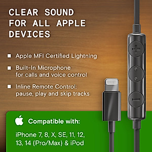 Symphonized on MFI Earbuds for iPhone + PWR Wireless Neckband Bluetooth Headphones Bundle