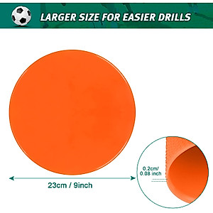 TuXHui Spot Markers Rubber Floor Dots 9inch Non Slip Agility Dots Flat Cones for Kids Sports Soccer Basketball Training, Gym Training, Preschool Kindergarten Classroom