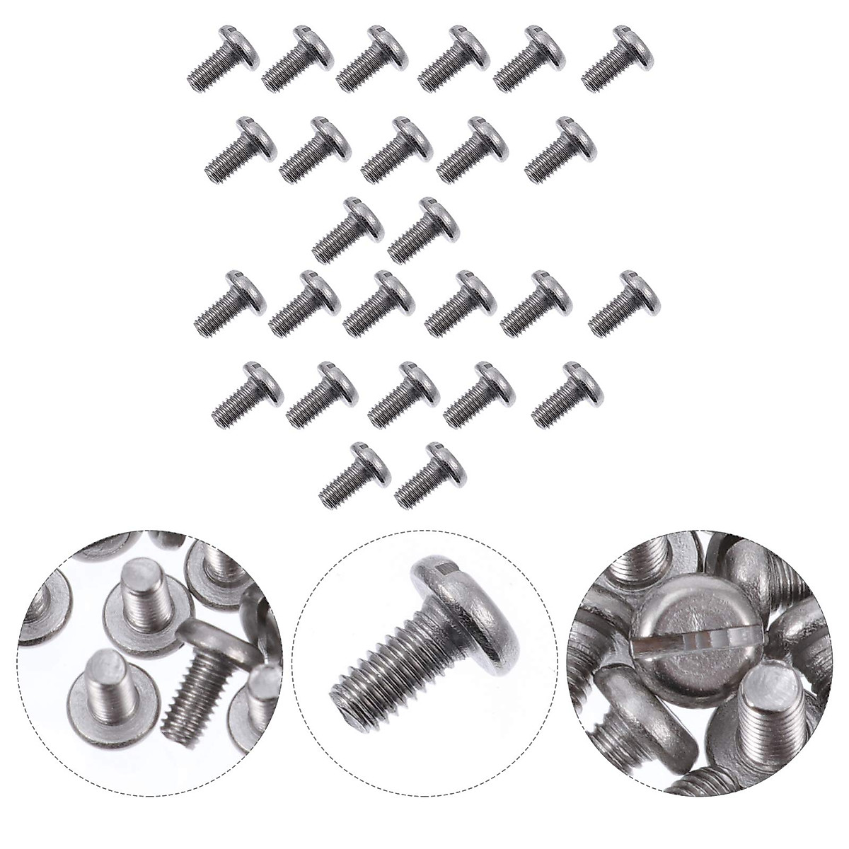 Scicalife 100pcs Round Head Screws Stainless Steel Wall Plate Screws Mechanical Maintenance Fixing Screws for Receptacle Outlet Cover, Wall Plate, Light Switch Plate