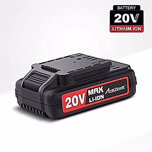Avid Power 20V MAX Lithium Ion Rechargeable Battery with Real-time Capacity Indicator and USB Output, Only Compatible 20V Cordless Tools