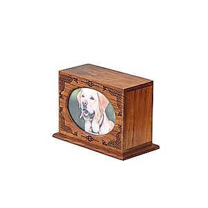 SUPER QUALITY HANDICRAFTS INDIA Wood Cremation Urns For Pet Ashes | Wooden Photo Frame Urn Box For Cat and Dog Ashes | Keepsake Urns | Funeral Urns | Burial Urns | Decorative Urns
