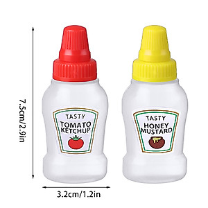 Mini Sauce Bottle,Mini Condiment Squeeze Bottles,Honey/Ketchup/Soy Sauce/Salad Dressing Dispensers Squeezable Jars Containers