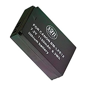 BM Premium LP-E12 Battery for Canon EOS-M, EOS M2, EOS M10, EOS M50, EOS M50 Mark II, EOS M100, EOS M200, SX70 HS, Rebel SL1 Digital Cameras