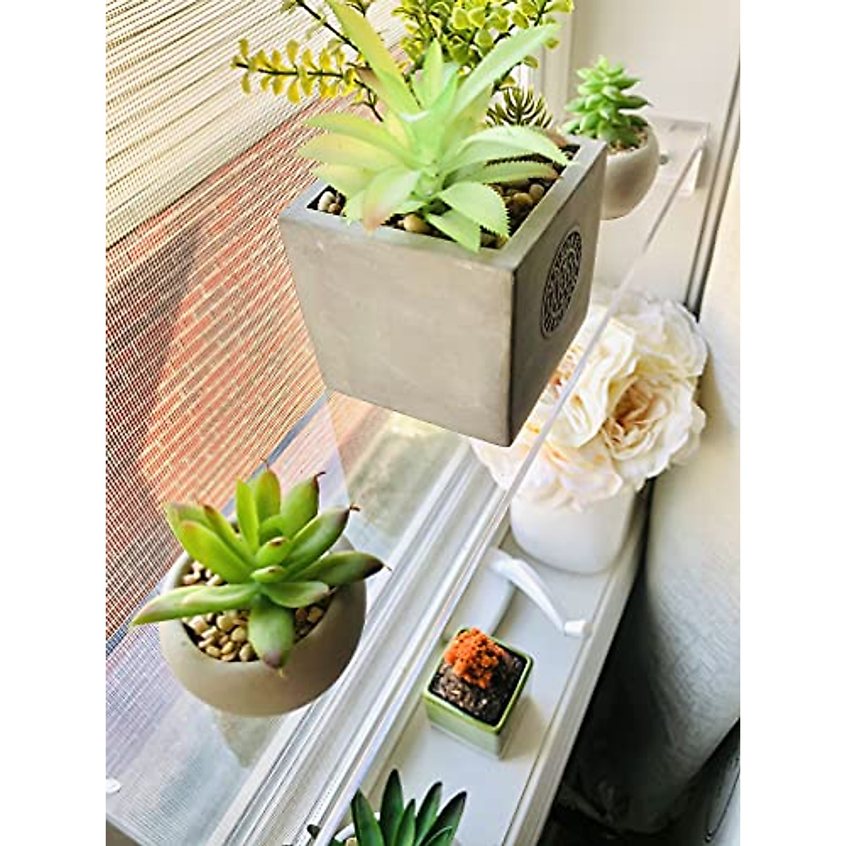 Elegant and Sophisticated Floating Window Shelf (21", Single Shelf) - Crystal Clear Recessed Durable Strong Acrylic Trinket, Plants, Succulents Indoor Collection Display Stand Trendy Modern Boho Chic
