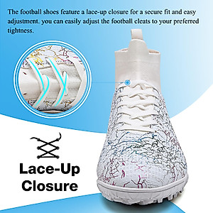 Indoor Soccer Cleats Football Cleats Mens Women Football Shoes Tacos de Futbol para Hombre Guayos de Fútbol Zapatos para Futbol para Hombres Turf Cleats High Top Futsal Soccer Shoes TF