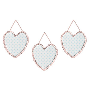 Sweet Jojo Designs Navy Blue and Pink Watercolor Floral Baby Girl Nursery Crib Bedding Set - 11 Pieces - Blush, Green and White Shabby Chic Rose Flower Polka Dot