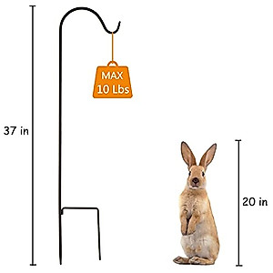YELOKIE Premium Shepherds Hook 37 Inch, Integral Forming Manufacturing, Rust Resistant Steel Hook Ideal for Use at Weddings, Hanging Plant Baskets, Solar Lights, Lanterns, Bird Feeders, Set of 4