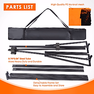 Tennis Rebound Practice Wall - 12ft x 6ft Rebounder Net for Tennis & Racquet Sports Ball & Pickleball, Tennis Backboard Net for Tennis Court Backyard and Indoor & Outdoor Training