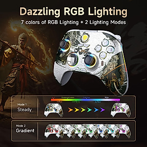 EasySMX X15 PC Controller - Enhanced Wireless Bluetooth Controller with Hall Joysticks/Hall Triggers/RGB Lighting - No Stick Drift, No Dead Zone - Work for Windows PC, Android, Steam and Switch