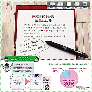 PILOT Frixion Ball Knock 4 Color Gel Ink Multi-Pen, Black (LKFB-80EF-B)