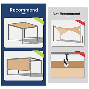 VICLLAX 90% Shade Fabric Sun Shade Cloth Privacy Screen with Reinforced Grommets for Outdoor Patio Garden Pergola Cover Canopy 6x8 FT, Wheat