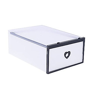 24 Pcs Shoe Storage Box Foldable Drawer Type Clear Plastic Shoe Box Stackable Shoe Organizer Boxes Clear Plastic Shoe Organizer for Closet