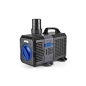 Flexzion Pond Pump Submersible (1400GPH) Adjustable Flow Inline Aquarium Fountain Waterfall Koi Fish Salt Fresh Water Filter with Set of Outlet Adapter