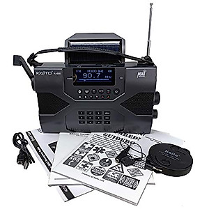Kaito Emergency Radio Voyager Max KA900 Digital Solar Dynamo Crank Wind Up AM/FM/SW & NOAA Weather Stereo Radio Receiver with Bluetooth, Real-time Alert, MP3 Player, Recorder & Phone Charger, Black