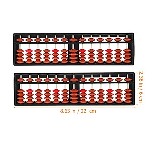 Toddmomy Abacus Soroban 13 Digits Rods 2pcs Japanese Chinese Calculator Abacus Educational Tools Abacus Counting Tool for Kids Adults