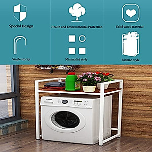 BKGDO Washer Storage Frames Floor Standing for Over Toilet,Utility Carbon Steel Frame Washinghine Shelf,Washinghine Shelf Bathroom Storage/White