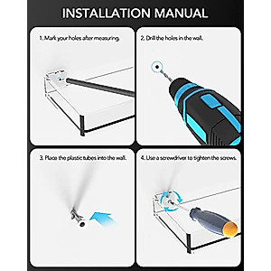MaxGear Acrylic Shelves Clear Floating Shelves for Wall, Heavy Duty Acrylic Clear Display Shelves with Edge, 5mm Extra Thicker Hanging Shelves Floating Bookshelves for Bathroom, Bedroom, Kitchen