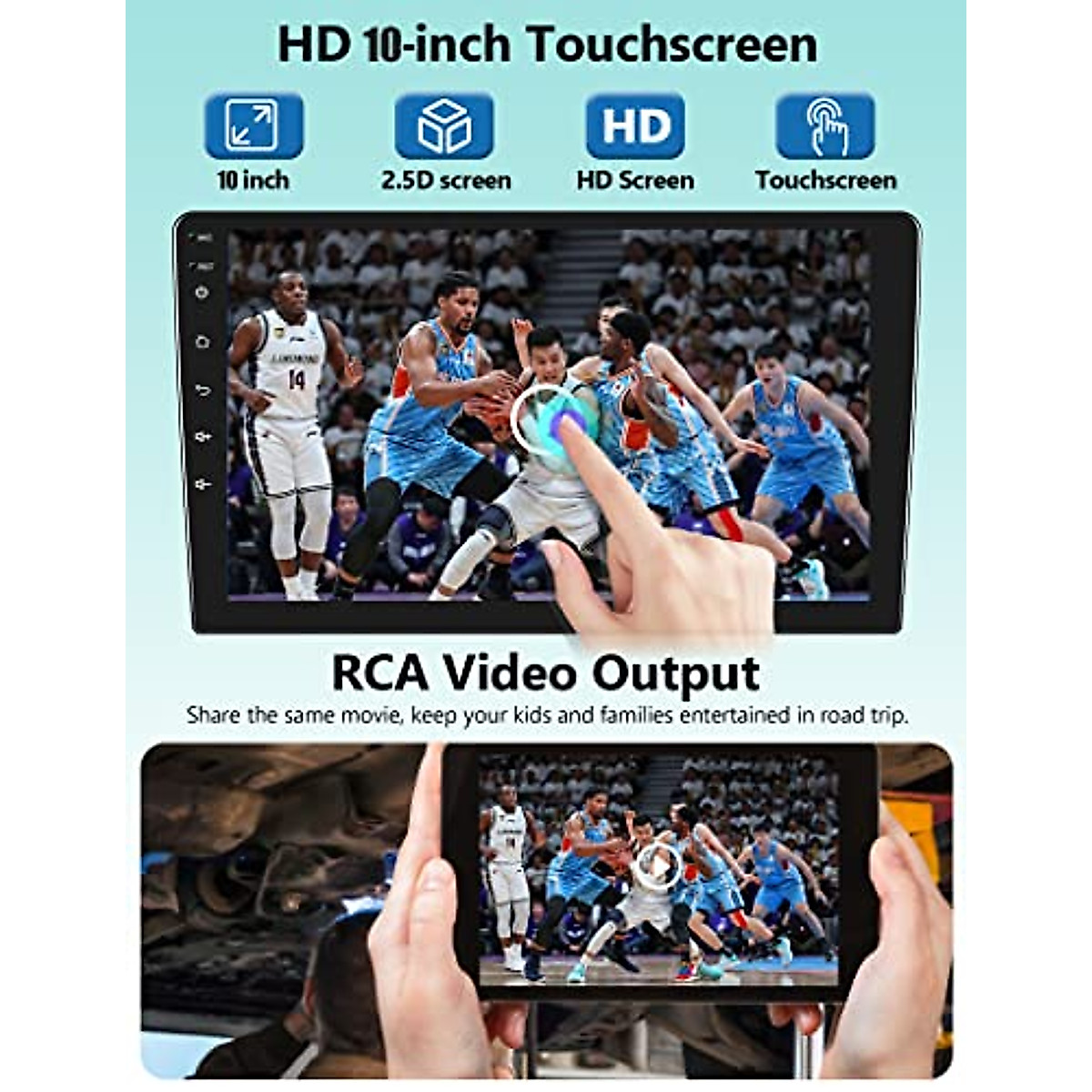 2G+32G Android 11 Car Stereo for Honda Odyssey 2005-2010, Bluetooth Apple Carplay Andriod Auto, 10.1" Touch Screen Multimedia Car Radio with Backup Camera WiFi GPS Navigation HiFi FM/RDS SWC