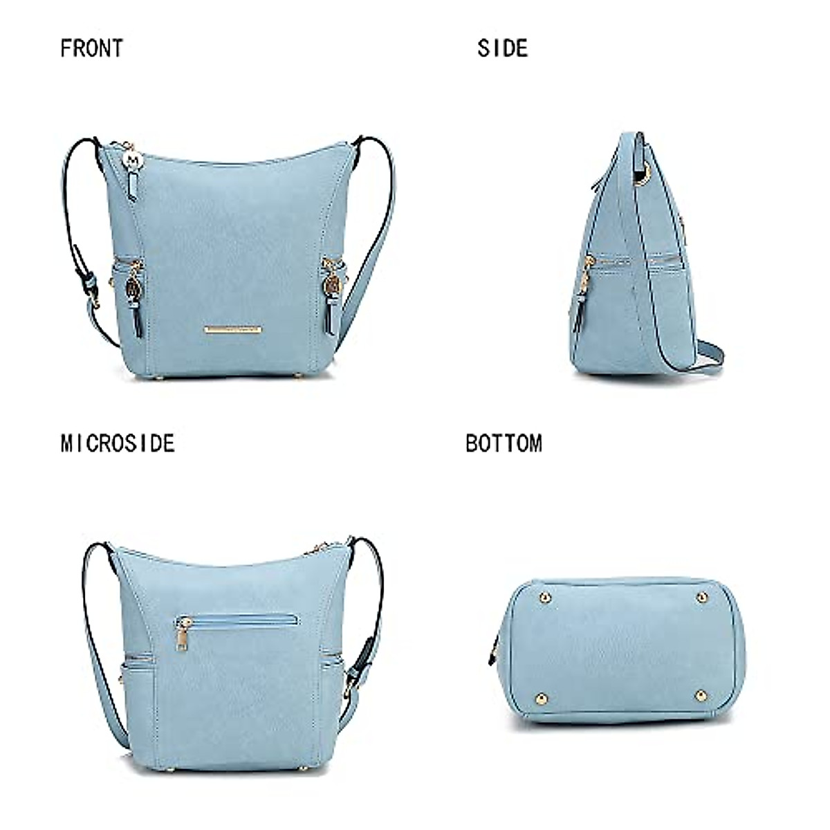 MKF Crossbody Hobo Bag for Women & Wristlet Wallet Purse Set ­– PU Leather Top Handle Pocketbook Shoulder Handbag Mustard