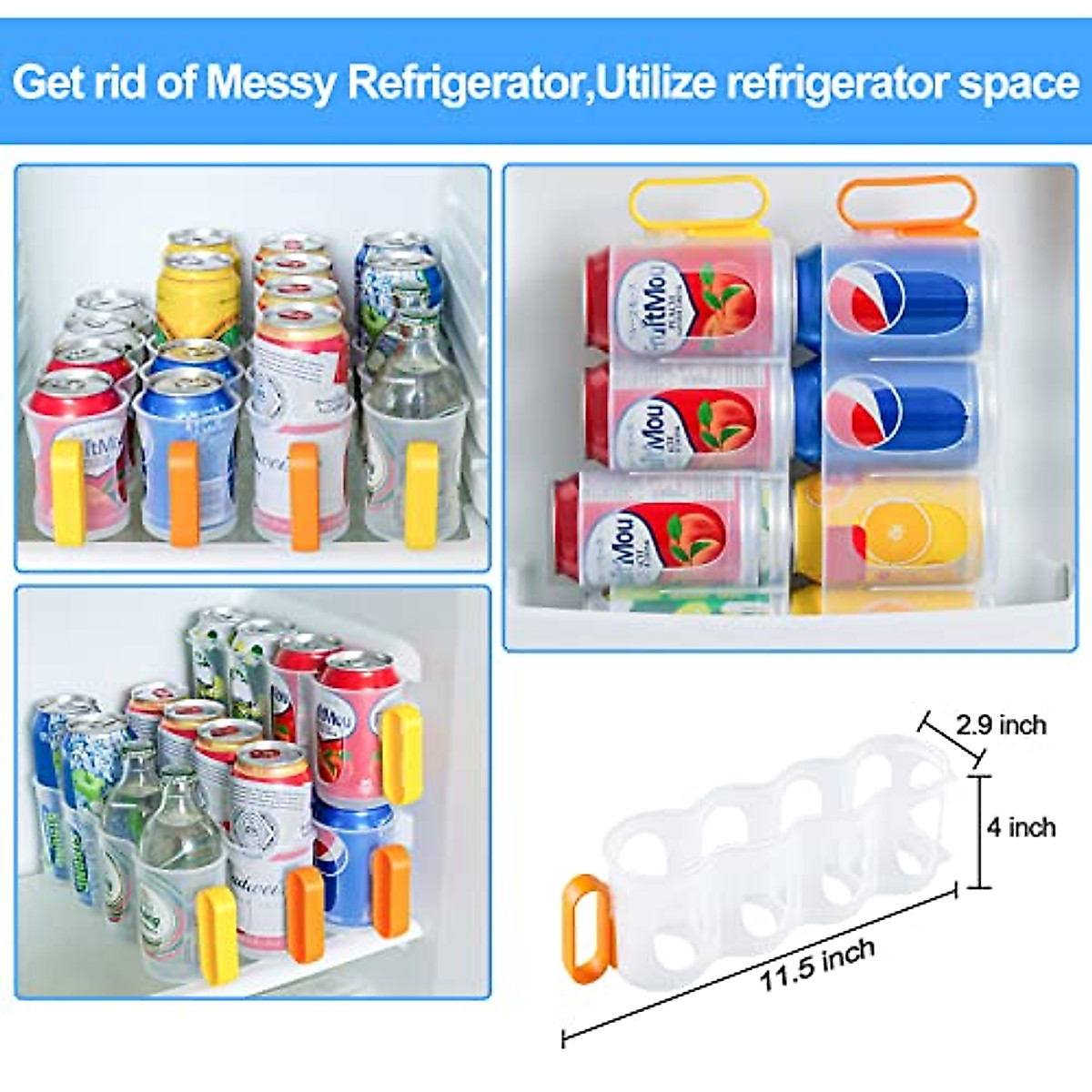 [4 PACK] UPGRADED 240356402 Upper Refrigerator Door Shelf & 240323002 Bottom Door Bin Replacement Compatible with Frigidaire Refrigerator Door Shelf FGHS2631PF4A,FGHS2655PF5A,FGUS2642LF2,LGUS2642LF1