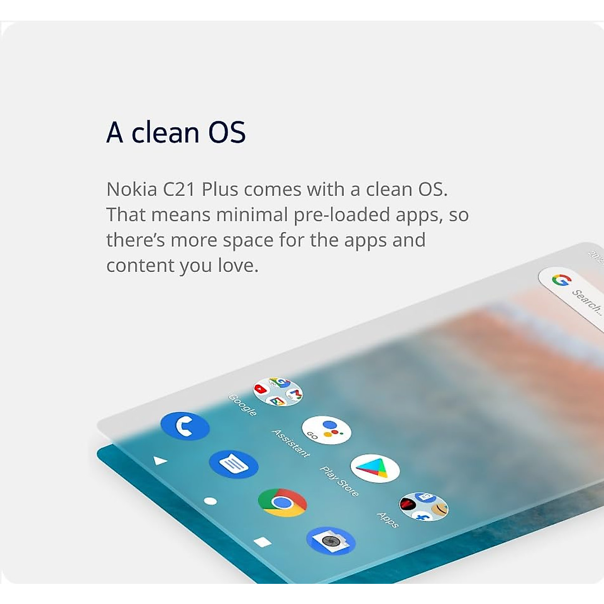 Nokia C21 Plus | Android 11 (Go Edition) | Unlocked Smartphone | 2-Day Battery | Dual SIM | 2/64GB | 6.52-Inch Screen | Cyan