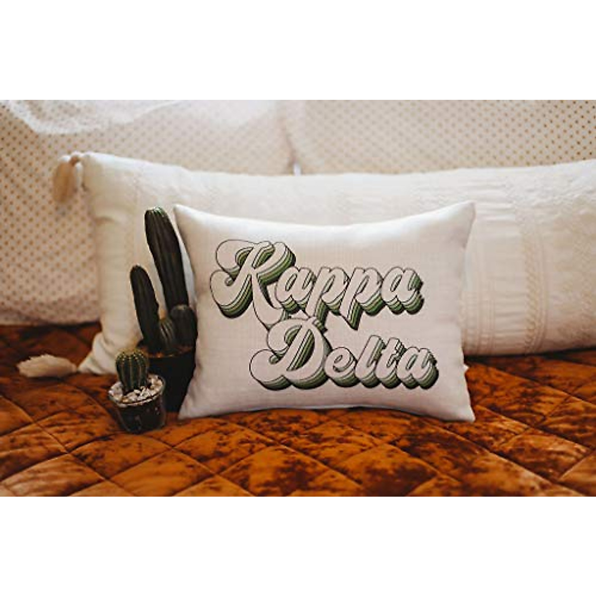 Sorority Shop Kappa Delta Pillow – Retro Design, 12" x 16" Lumbar Pillow Sorority