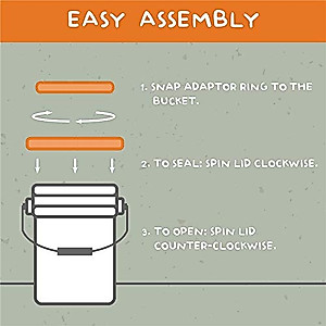 Smart Seal Replacement Lid - 10 Pk, Multi Color - Easy Screw On Container Lid for 3.5,5,6 & 7 Gallon Buckets - Food Grade, Industrial, Storage, Wood Pellets, Cat & Dog Food, More