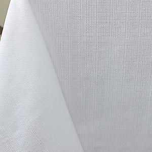 Benson Mills Cameron Textured Fabric Table Cloth, for Everyday Home Dining, Parties, Weddings & Holiday Tablecloths (70" Round, White)