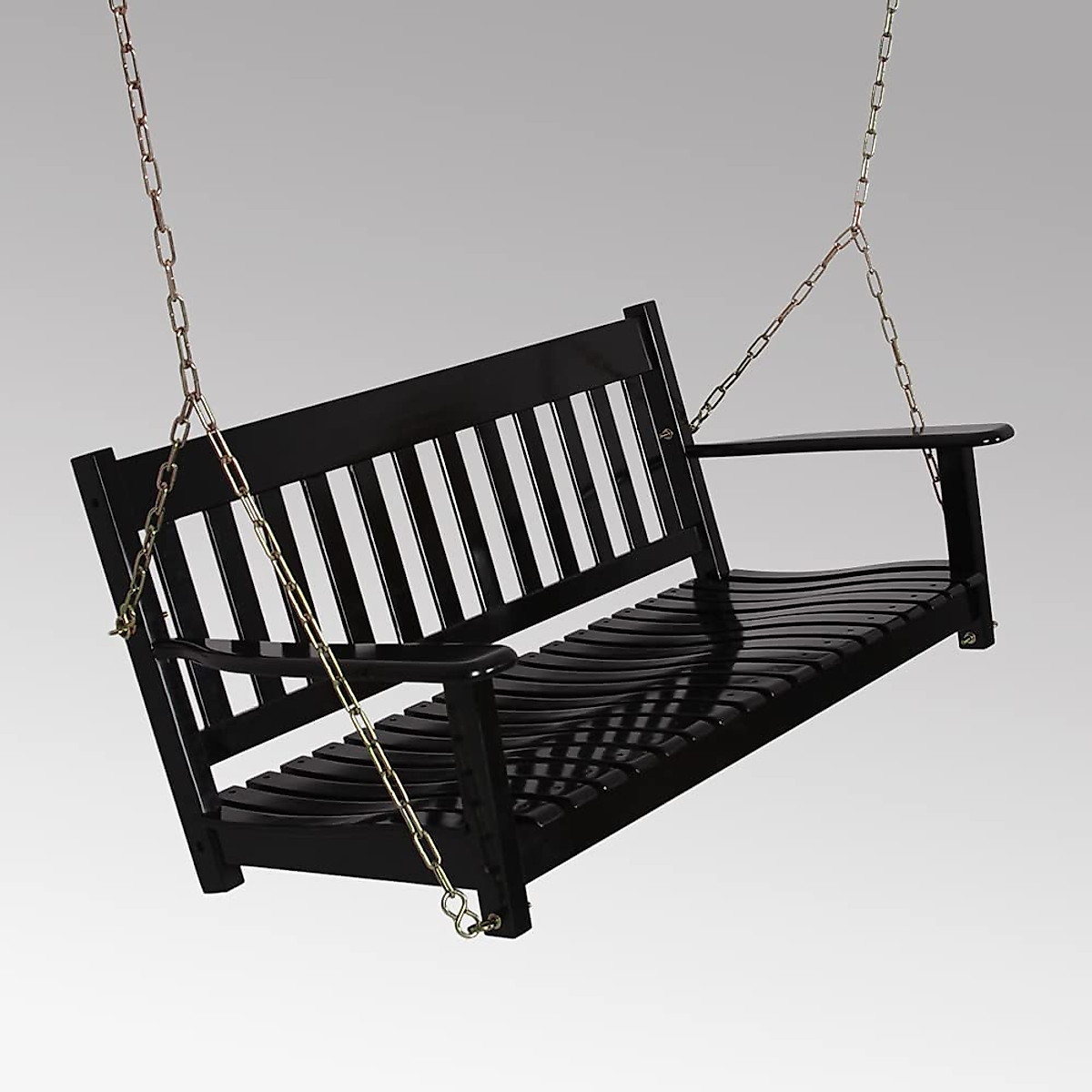 Cambridge Casual Solid Wood Bentley Porch Swing, Black